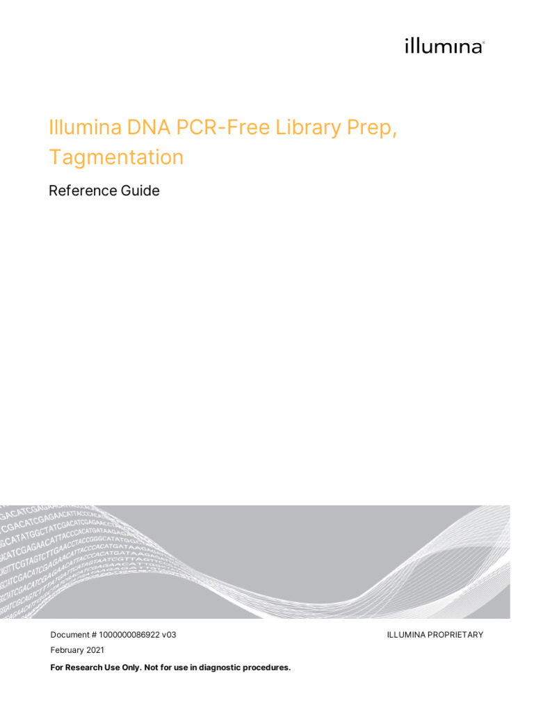 Illumina Dna PCR Free Reference Guide 1000000086922 03 | PDF ...