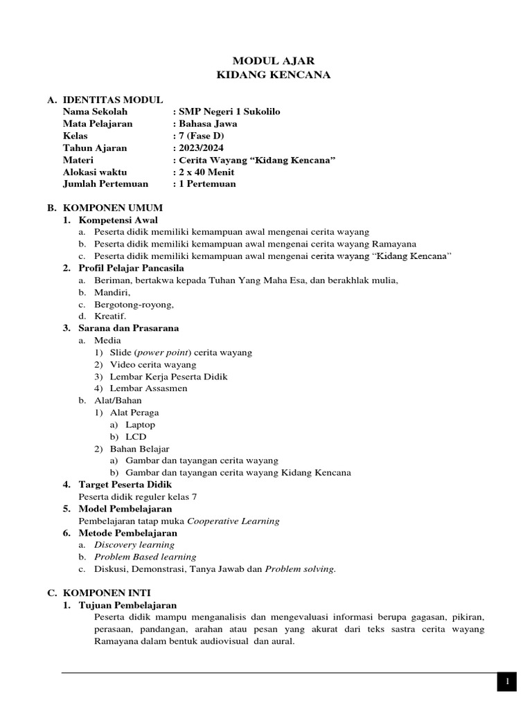 Modul Ajar - Observasi Kelas | PDF | Karier & Perkembangan