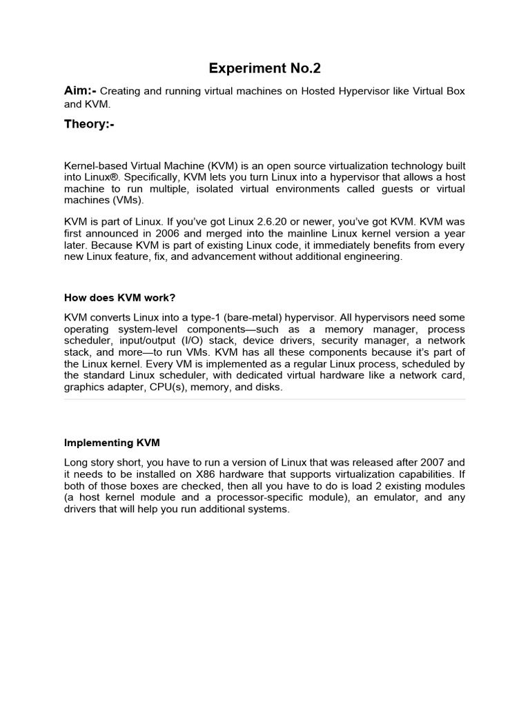 Experiment No.2 | PDF | Virtual Machine | Virtualization