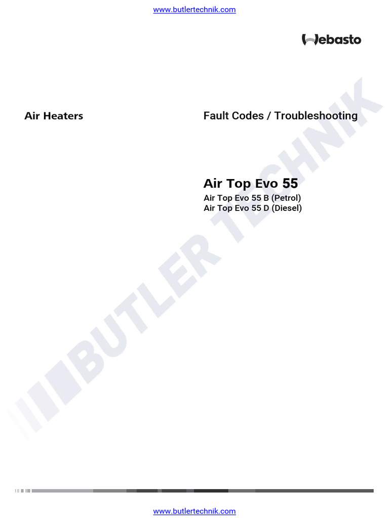Webasto Air Top Evo 55 Heater Fault Codes Troubleshooting Manual | PDF ...