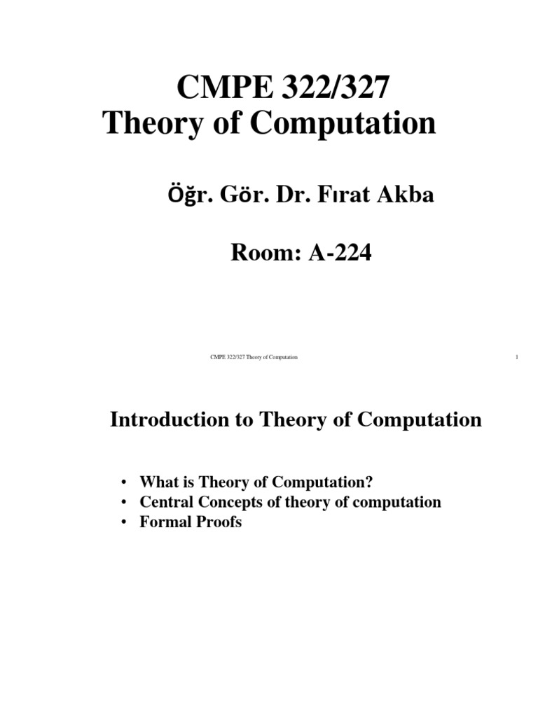 lec01-introductionToToC | PDF | Theory Of Computation | Mathematical Proof