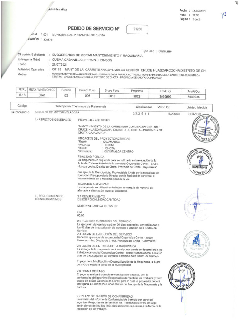 Cuyumalca Motoniveladora | PDF