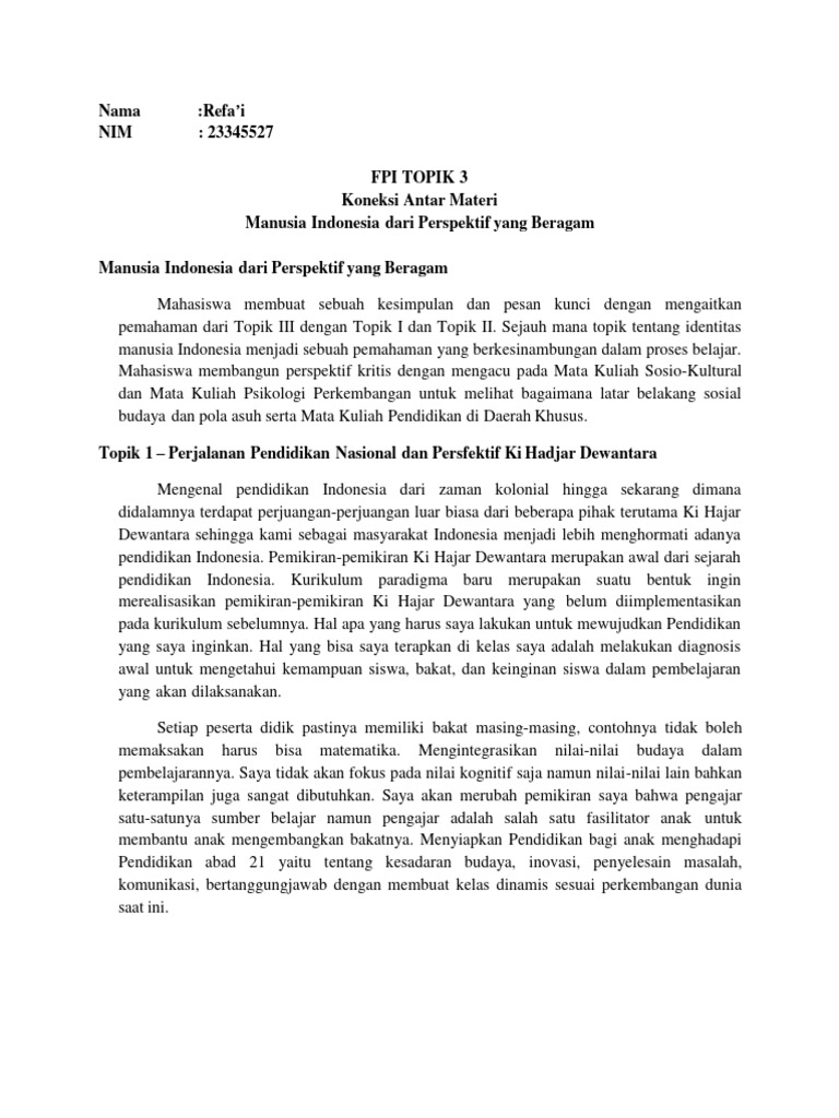 FPI Topik 3 Koneksi - Refa'i-1 | PDF