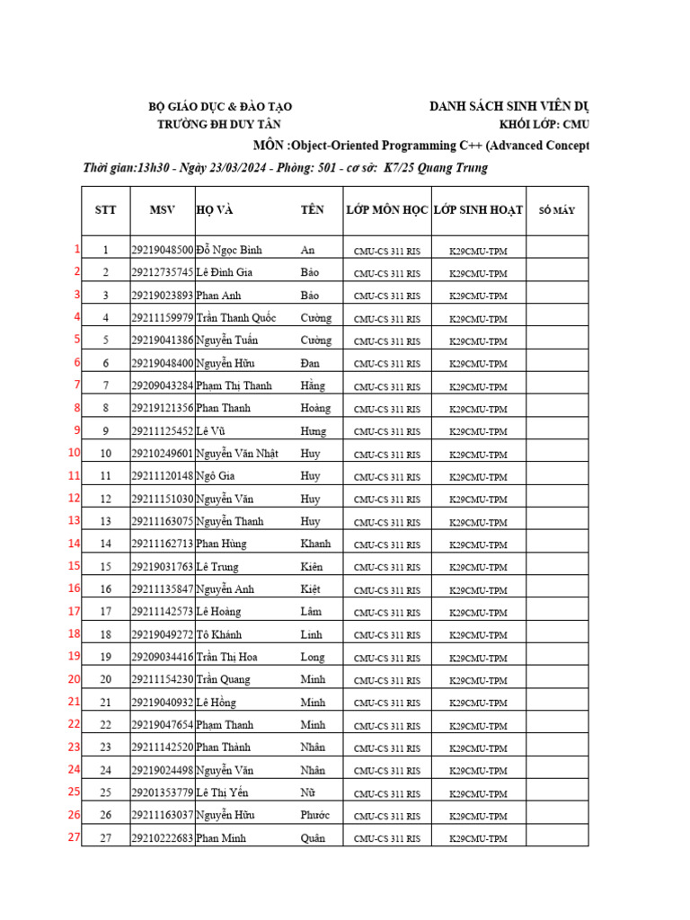 13h30 Cmucs311 Object Oriented Programming C | PDF