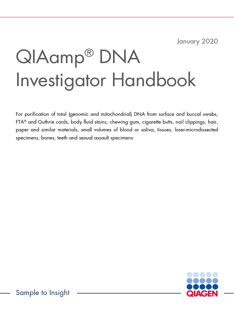 QIAamp DNA Investigator Handbook | PDF | Protein Purification ...