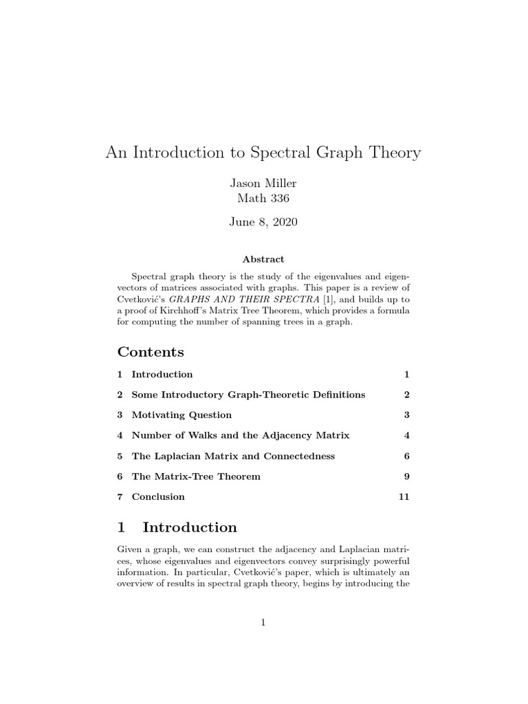 Spectral Theory | Download Free PDF | Graph Theory | Linear Algebra Spectral Theory | Download Free PDF | Graph Theory | Linear Algebra