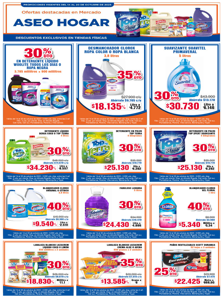 Alkosto Separata Digital Mercado Aseo Hogar 14oct2023 | PDF | Probabilidades y estadísticas ...