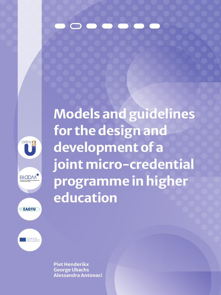 Models and Guidelines For The Design and Development of A Joint Micro-Credential Programme in ...