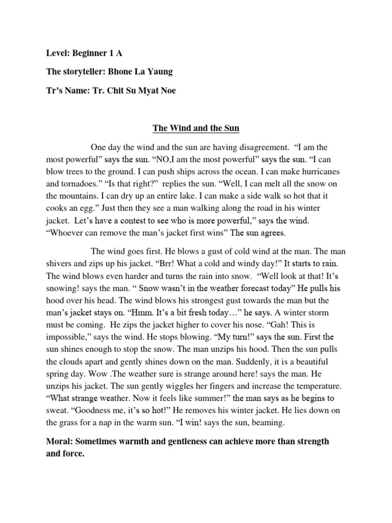 The Wind and the Sun: A Fable of Power | PDF