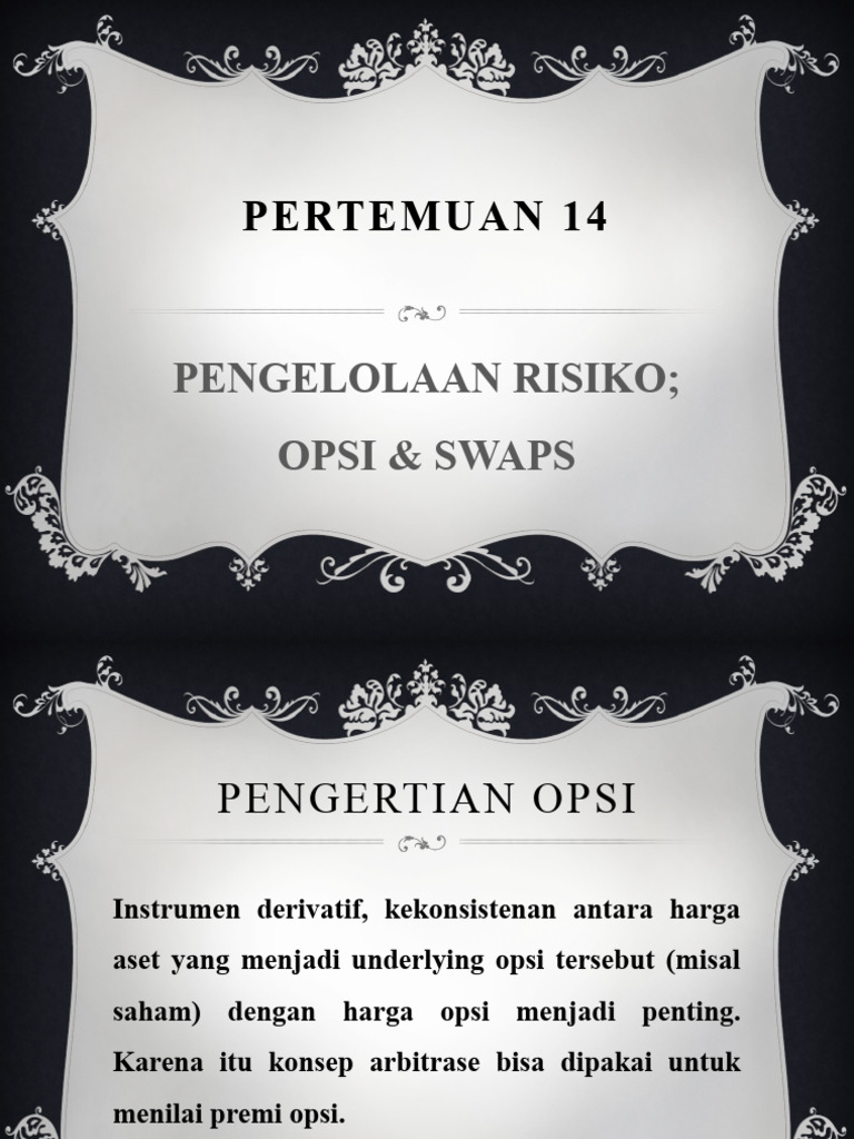 Arti dan Karakteristik Opsi Finansial | PDF