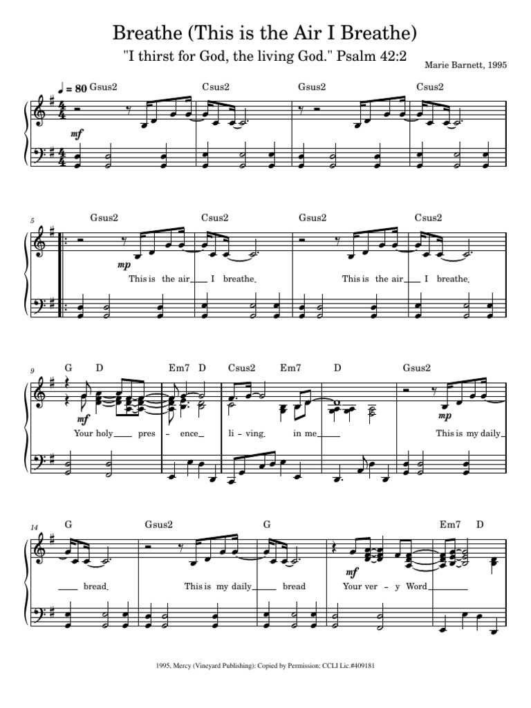 This Is the Air I Breathe Lyrics | PDF