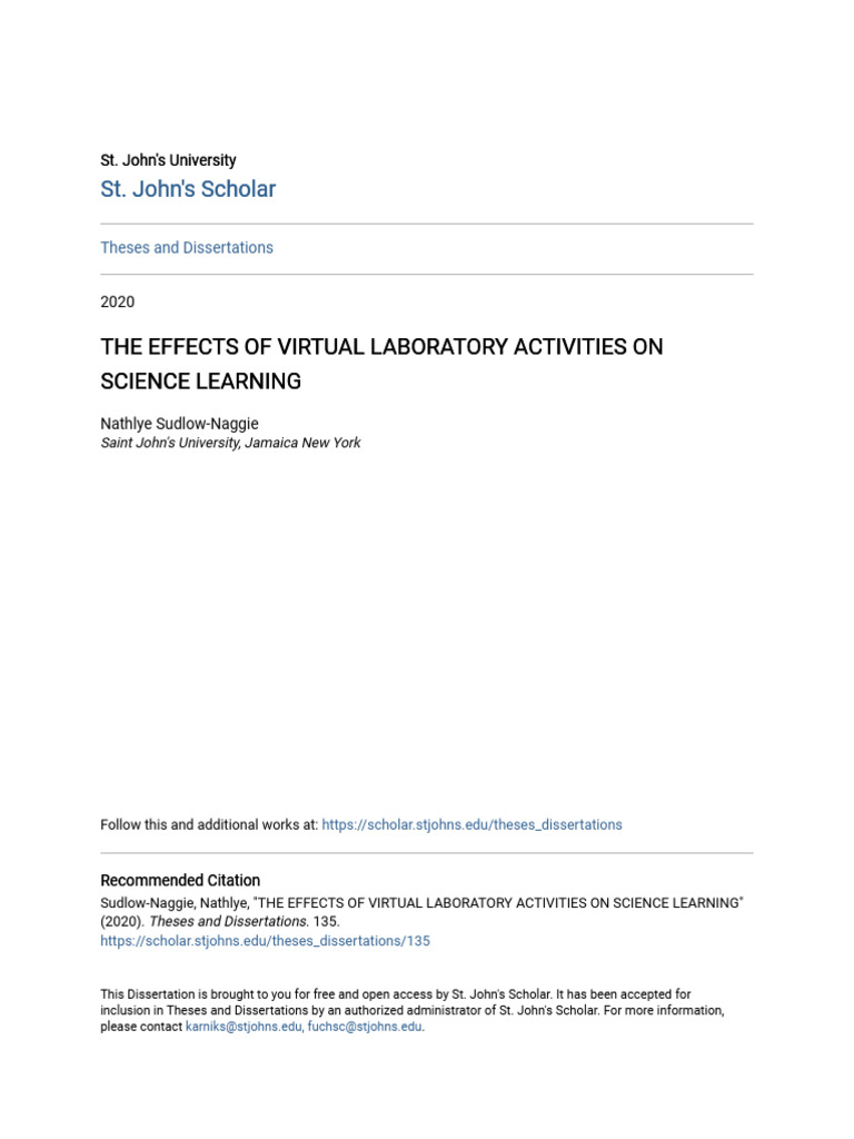 The Effects of Virtual Laboratory Activities On Science Learning | PDF ...