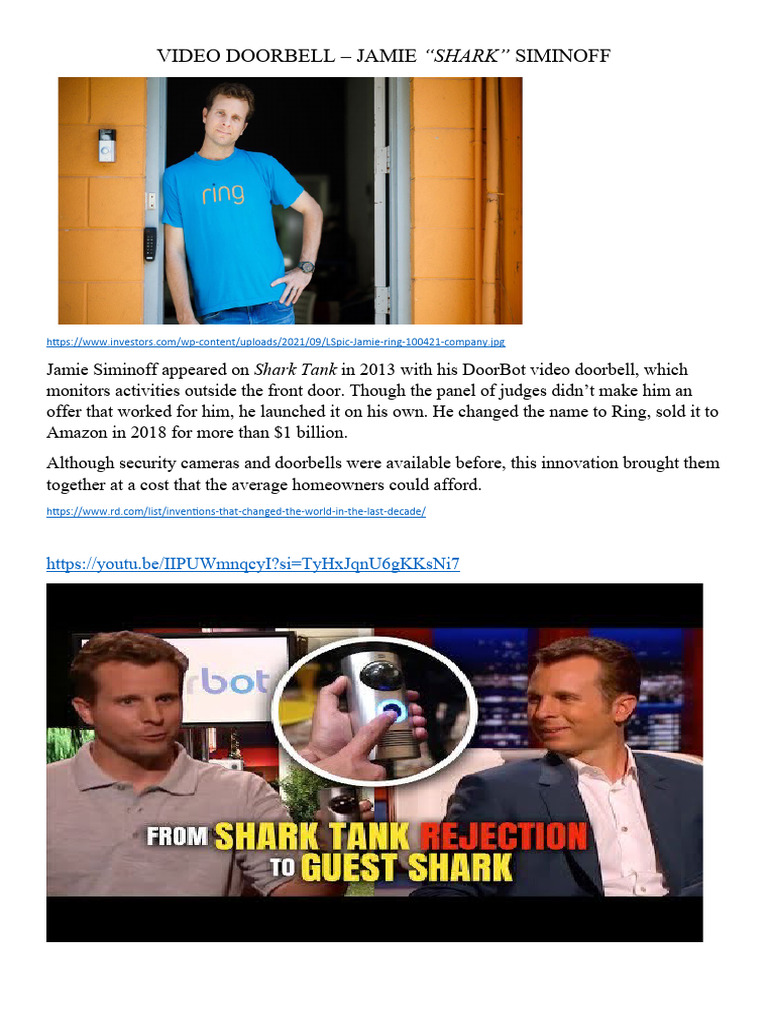 Ring Doorbell's Shark Tank Journey | PDF