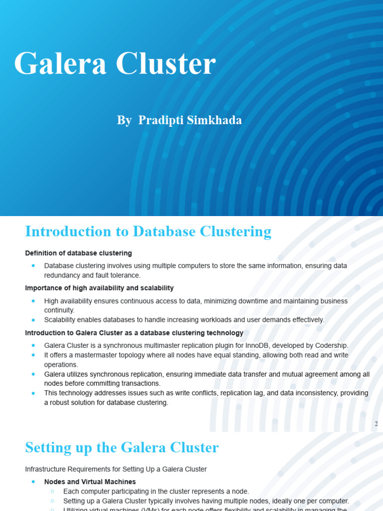 Galera Cluster Setup Guide | PDF | Replication (Computing) | Computer Cluster