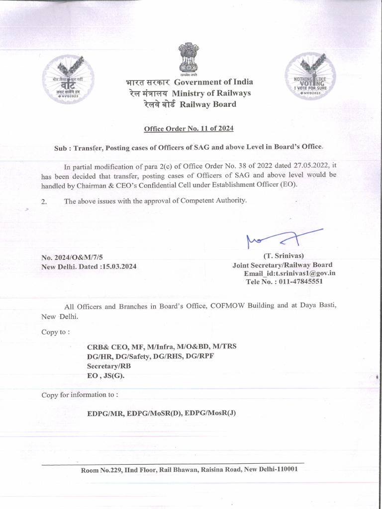 Office Order No - 11 of 2024 | PDF