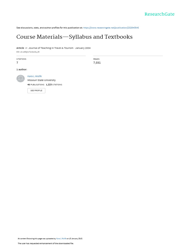 Course Materials: Syllabus & Textbook Guide | PDF | Textbook | Academic ...