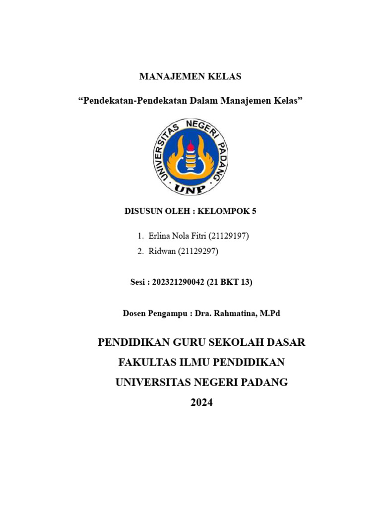 Makalah Kelompok 5 Manajemen Kelas | PDF | Karier & Perkembangan