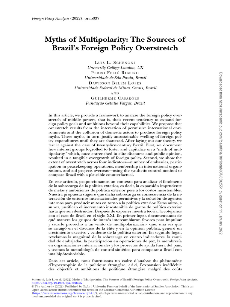Schenoni et al- 2022 - myths of multipolarity | PDF