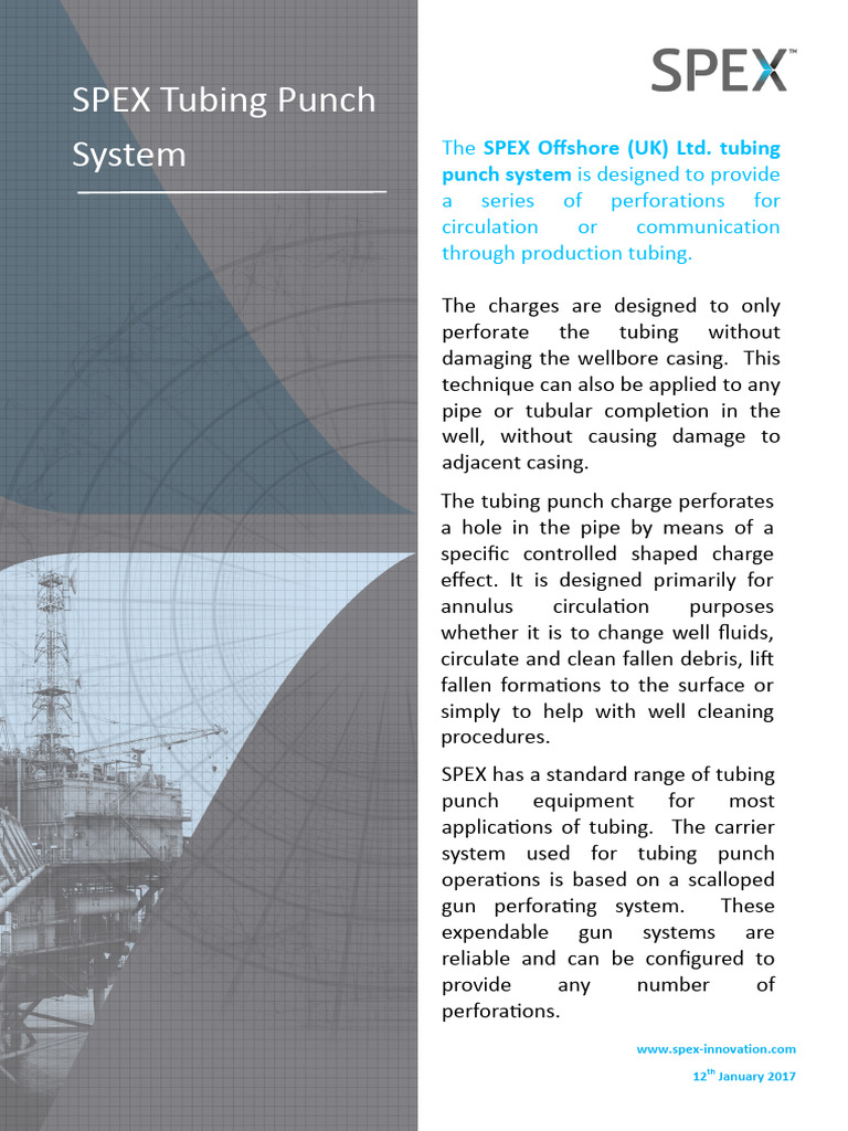 SPEX Tubing Punch 120117 | PDF | Pipe (Fluid Conveyance) | Casing ...
