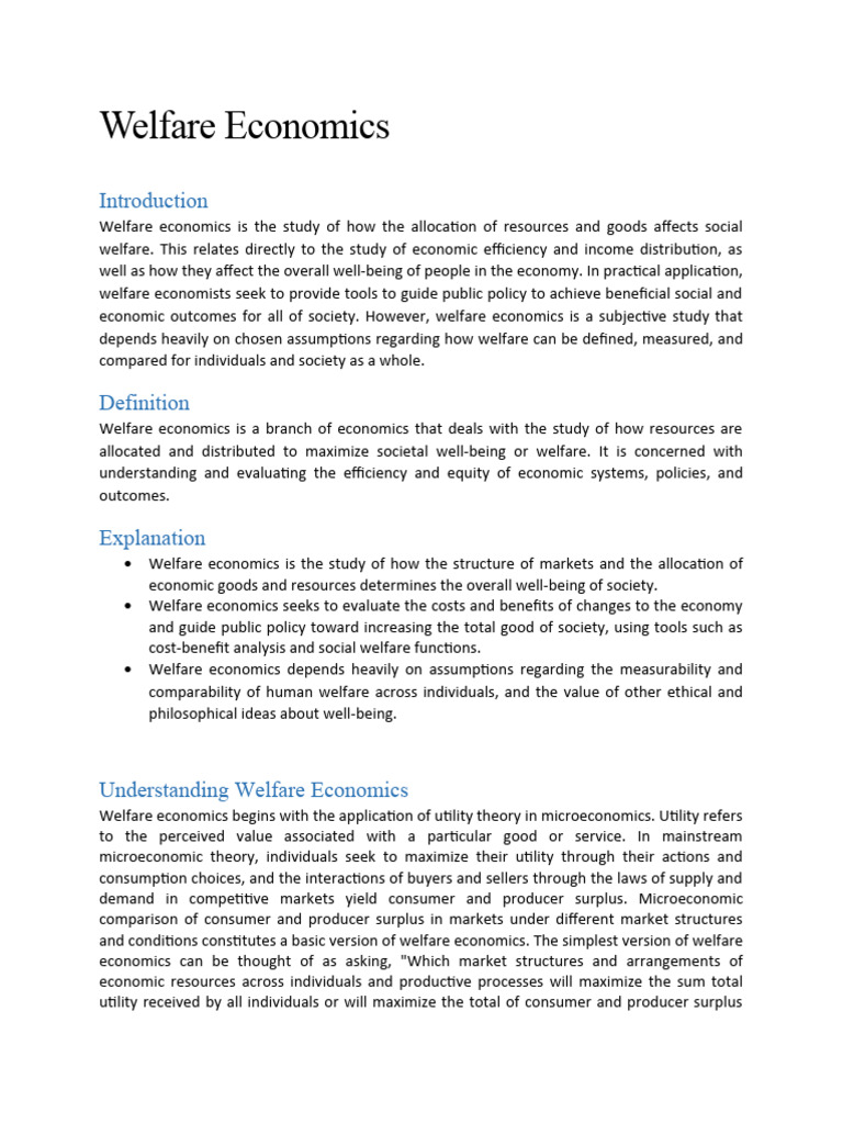 Welfare Economics | PDF | Welfare Economics | Economics