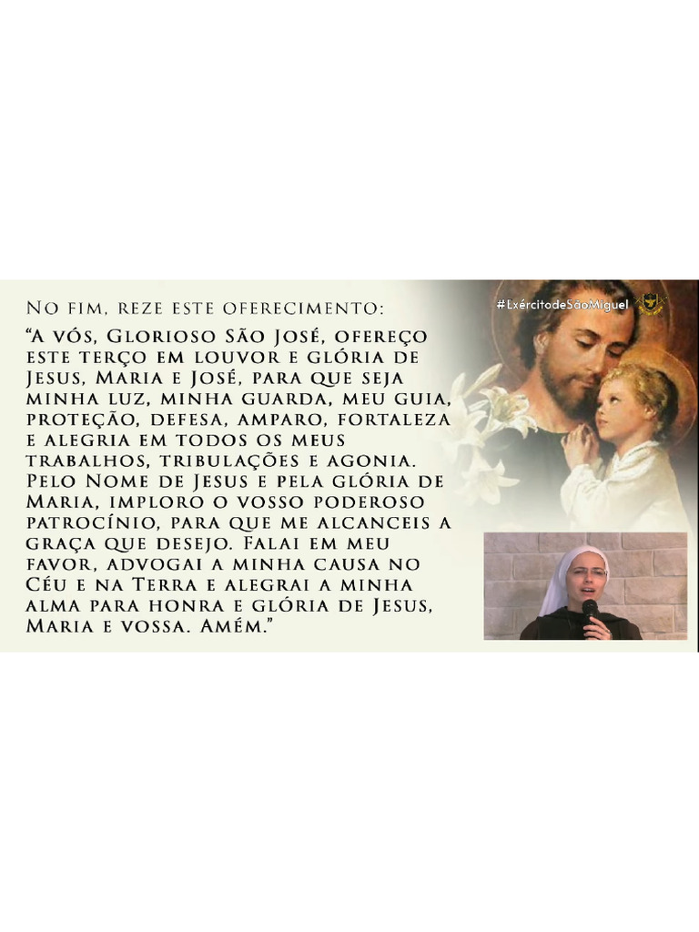Terco Sao Jose Oracao Final | PDF