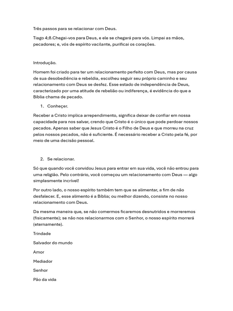 Três Pessoas para Se Relacionar Com Deus. | PDF Três Pessoas para Se Relacionar Com Deus. | PDF
