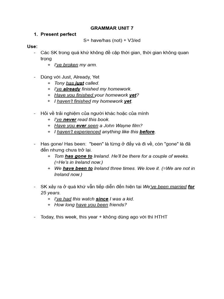 Grammar Unit 7+8 | PDF