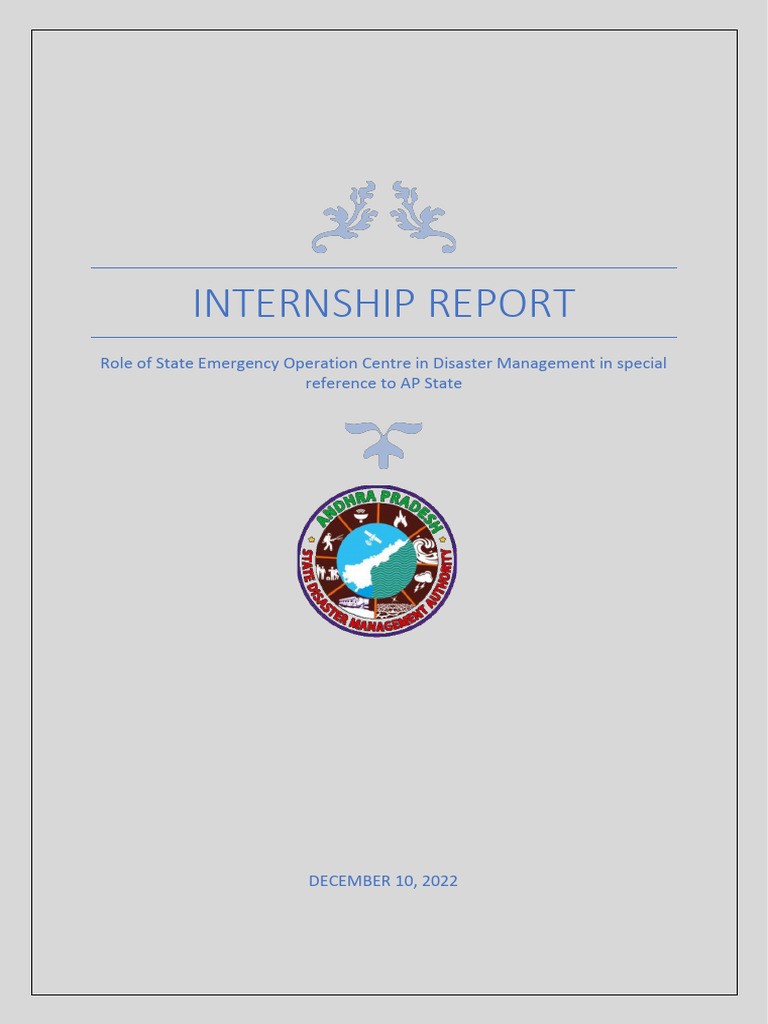 Internship Report: Role of State Emergency Operation Centre in Disaster ...
