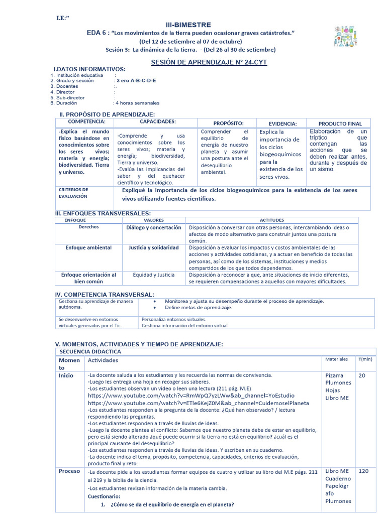 SESIÓN 24 CYT3-modelo | PDF
