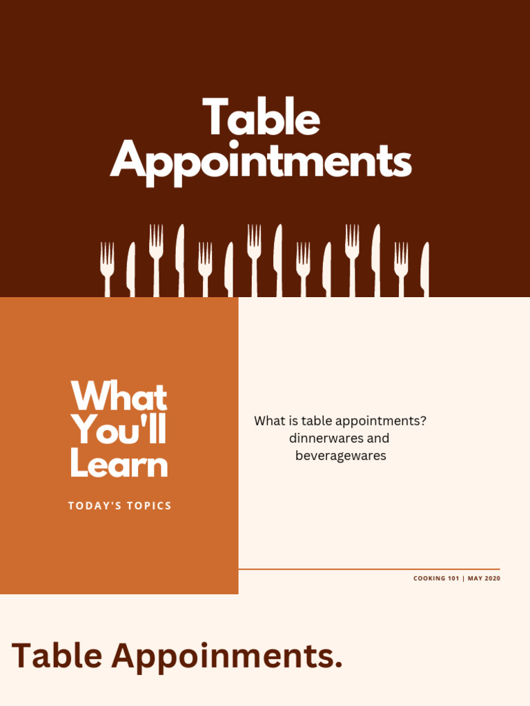 Table Appointments | PDF | Tableware | Cuisine