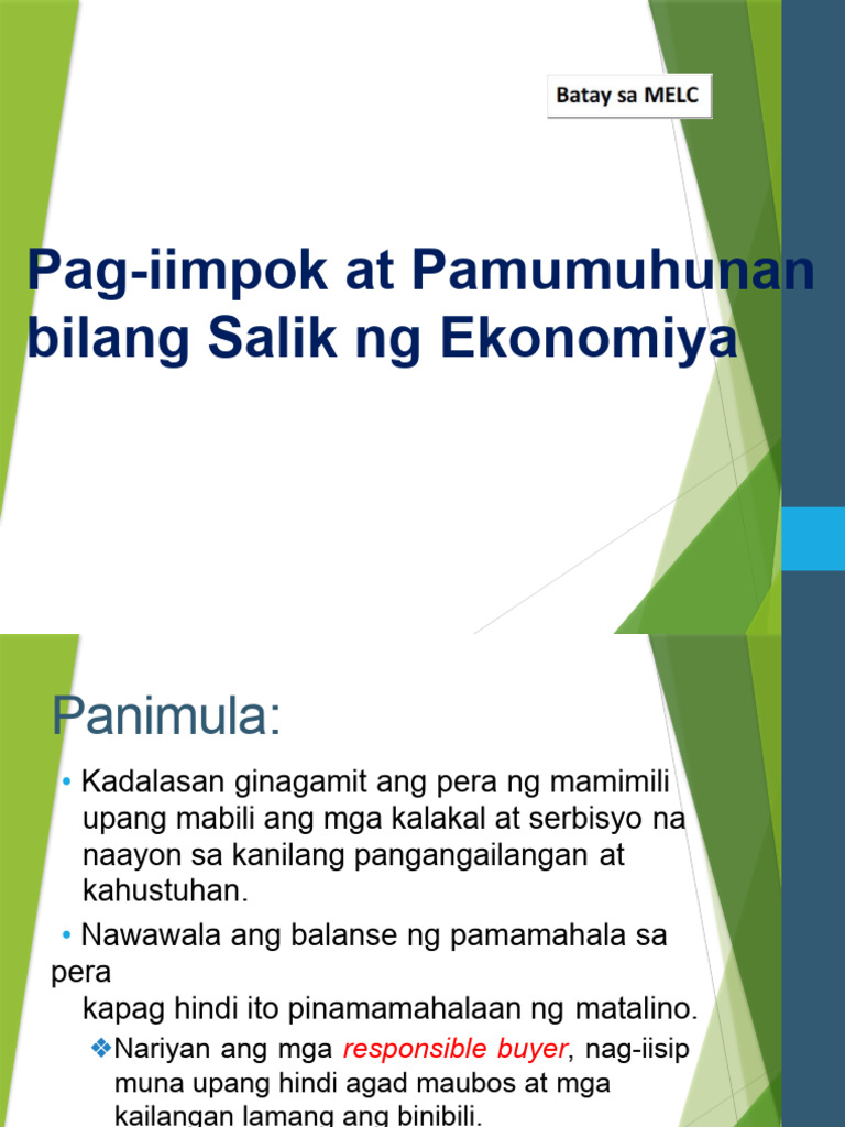 G9 AP Q3 Week 8 Pag-Iimpok at Pamumuhunan | PDF