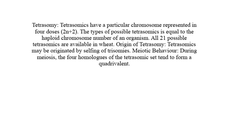 Understanding Tetrasomy in Wheat | PDF