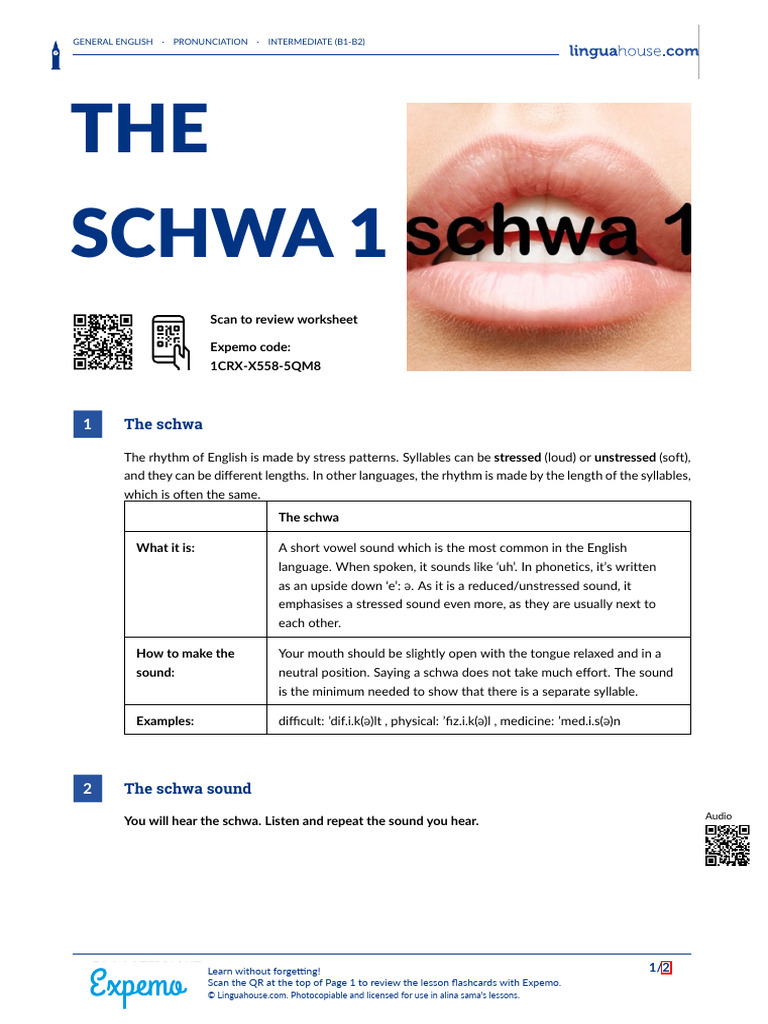 The Schwa 1 British English Student | PDF | Stress (Linguistics) | Languages