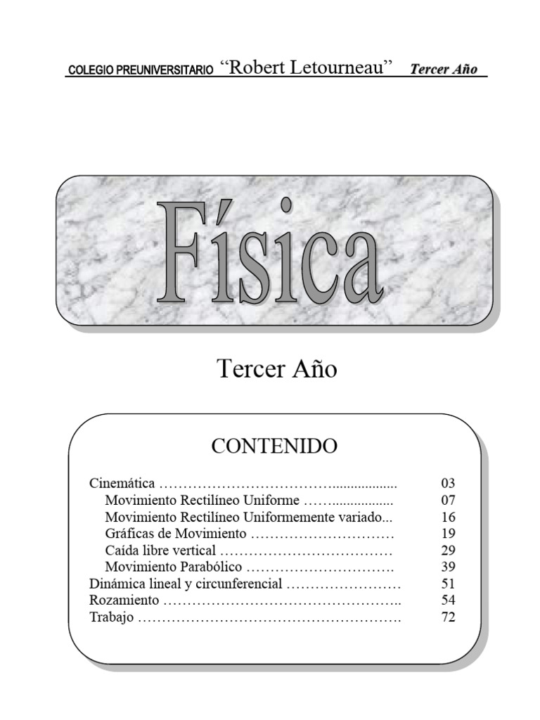 Física 3er. Año | PDF | Trayectoria | Velocidad