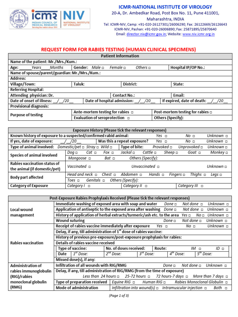 Human_Rabies_case_Investigation_Form (1) | PDF