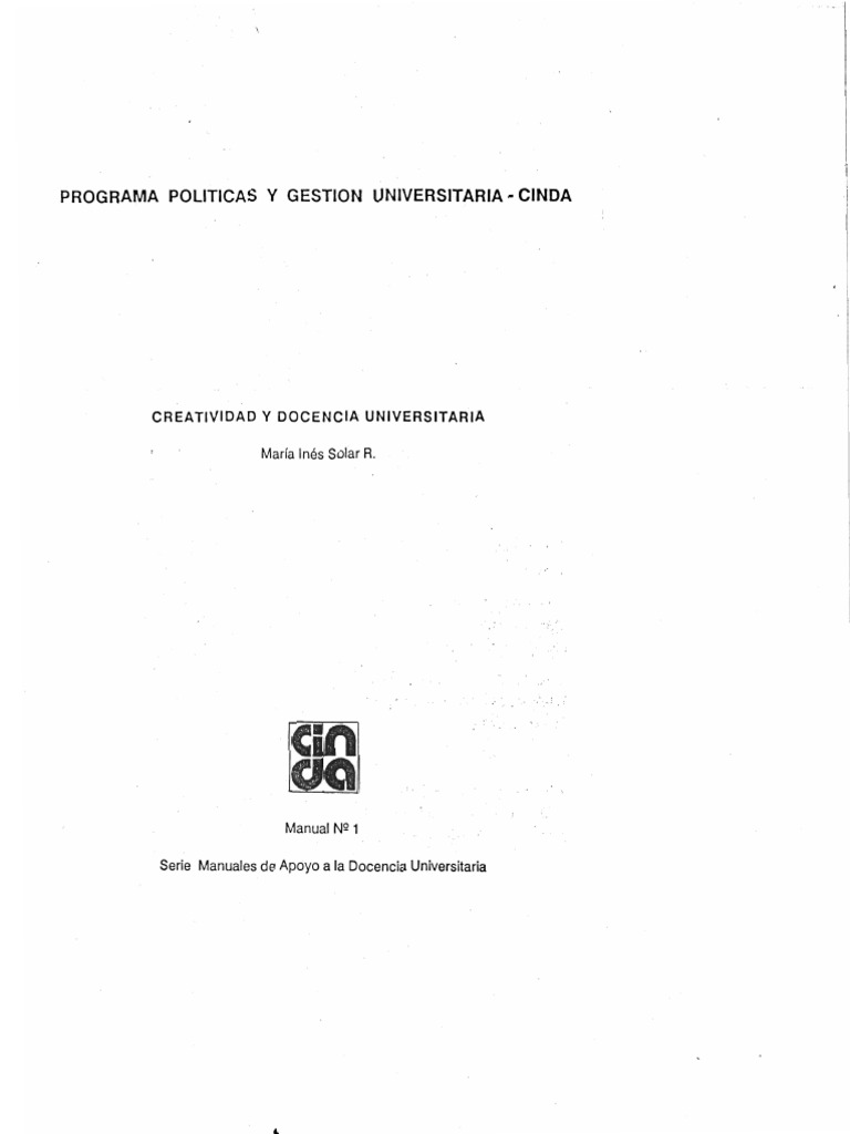 Cretividad y Docencia Universitaria | PDF | Creatividad | Enseñando