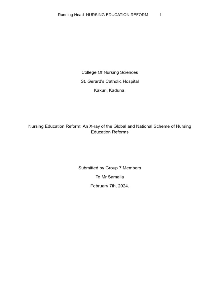 Education Reform. MR Samaila | PDF | Nursing | Systematic Review