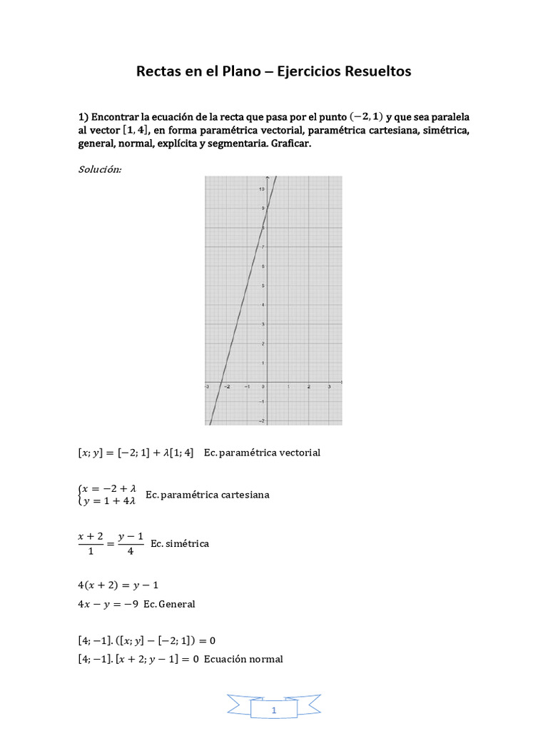 Clase 3 - Ecuaciones de La Recta en R2 Resueltos | PDF | Línea (geometría) | Pendiente