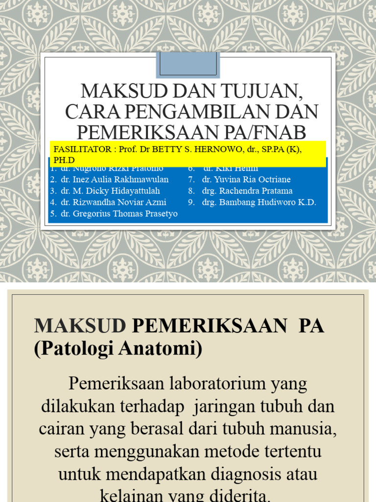 Maksud Dan Tujuan Cara Pengambilan Dan Pemeriksaan PA - FNAB | PDF
