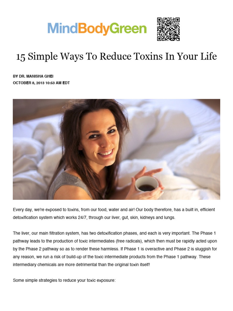 15 Simple Ways To Reduce Toxins in Your Life | PDF | Adipose Tissue ...