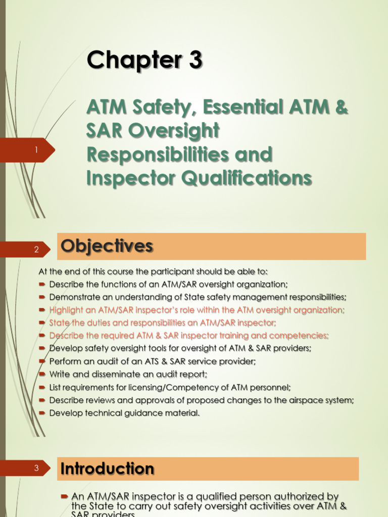 Chapter 3 ATM Safety Essential ATM SAR Oversight Responsibilities and ...