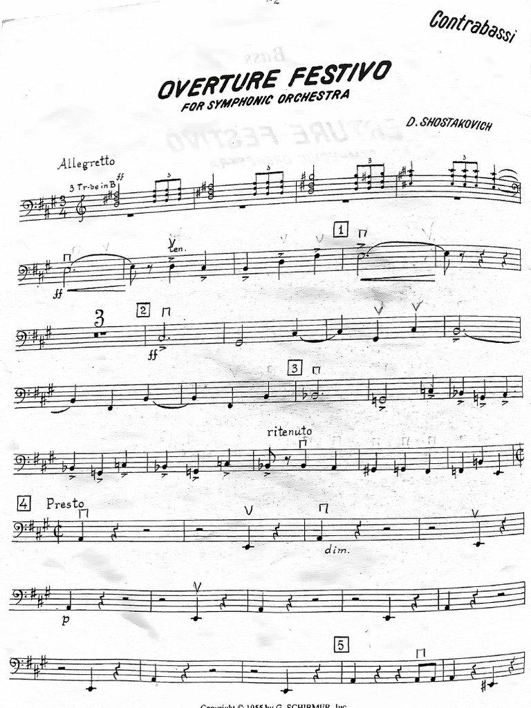 Shostakovich Ouverture Festivo Bass | PDF