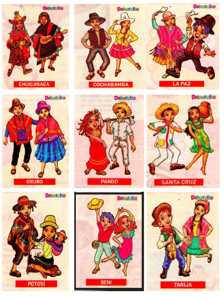 Danzas Tipicas de Los 9 Departamentos de Bolivia 1 Hoja | PDF