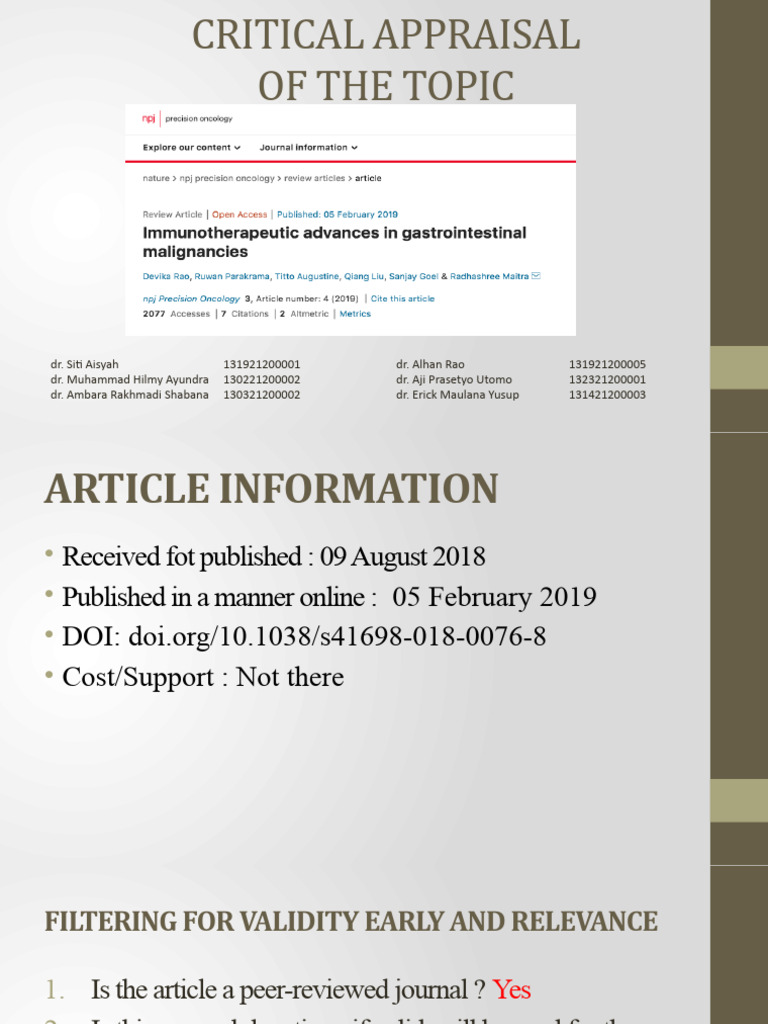 Critical Appraisal Kel B | PDF | Randomized Controlled Trial | Cohort Study