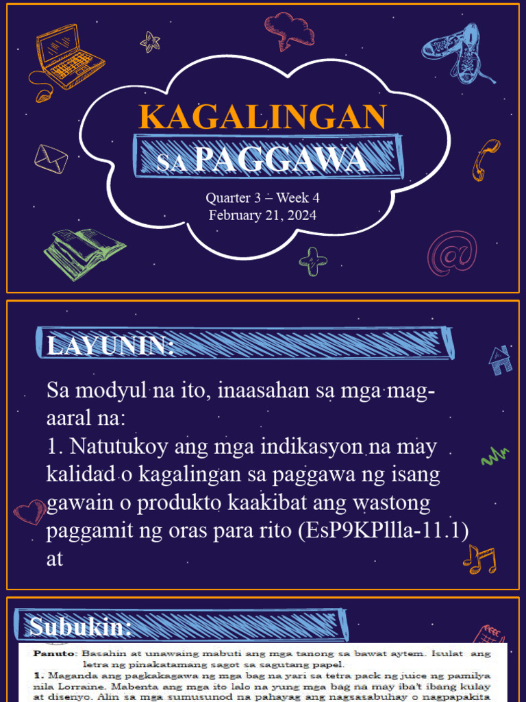 2-21-2024-ESP Q4 WK3 Day1-Kagalingan Sa Paggawa | PDF
