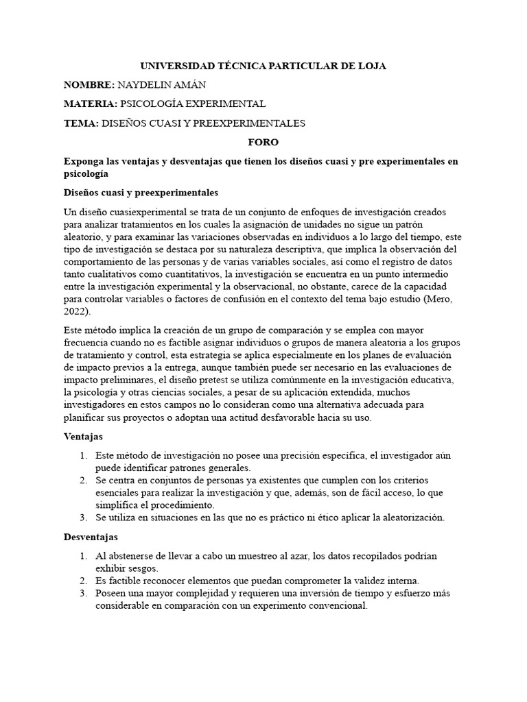 Foro 1 B2 Psi Experimental | PDF | Experimentar | Sicología