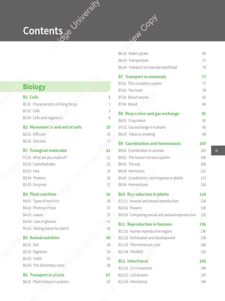 Igcse Coordinated Science Biology Final Pdf