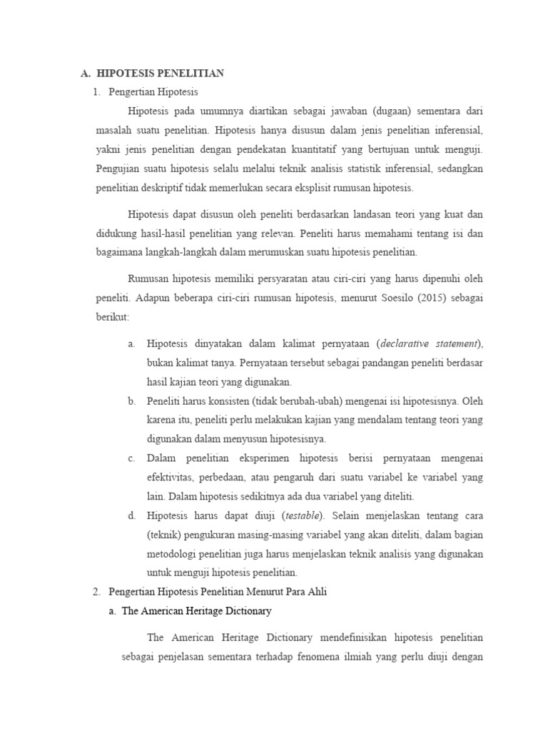 Pengertian dan Penyusunan Hipotesis Penelitian | PDF | Sains & Matematika