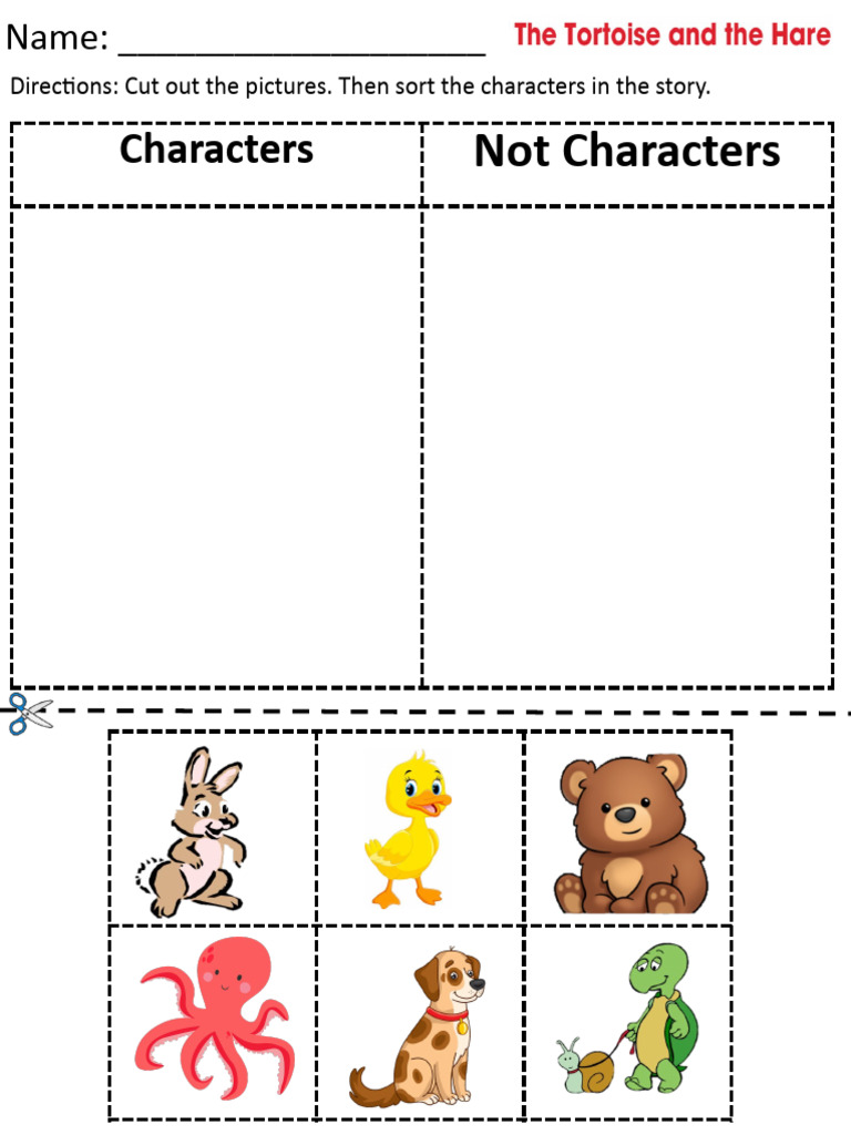 Characters in The Tortoise and The Hare | PDF