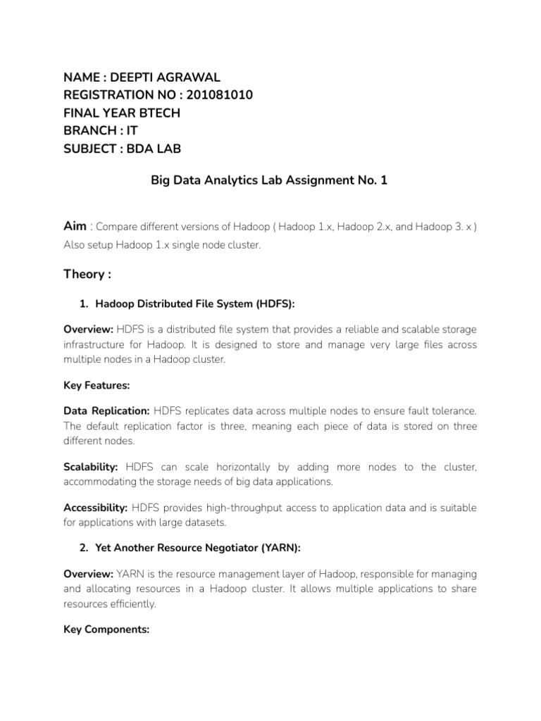 Bda A1 | PDF | Apache Hadoop | Operating System Technology